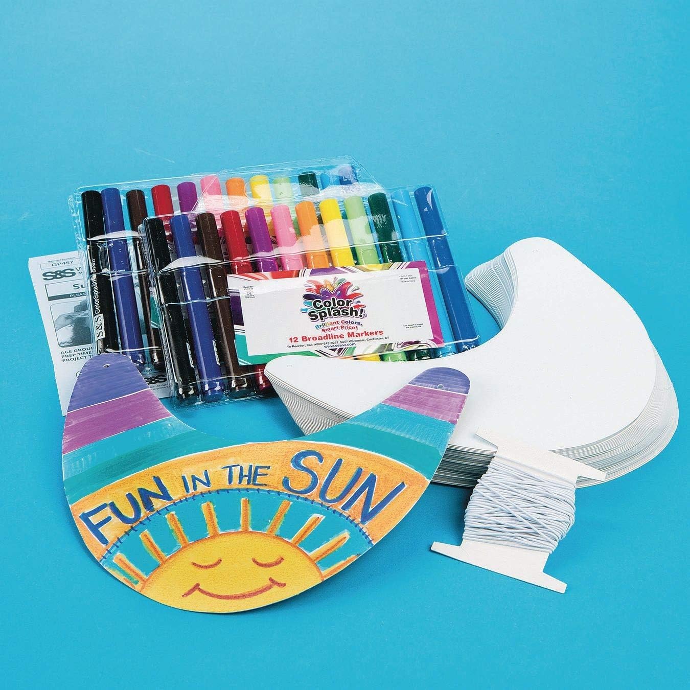 Amazon.com: S&S Worldwide Paper Visors Craft Kit. Color-Your-Own Visor ...