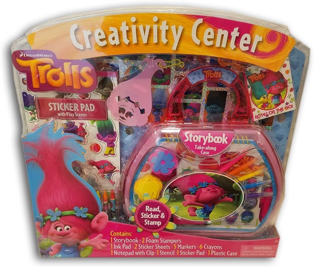 Amazon.com: Dreamworks Trolls Creativity Center - Read, Sticker & Stamp ...