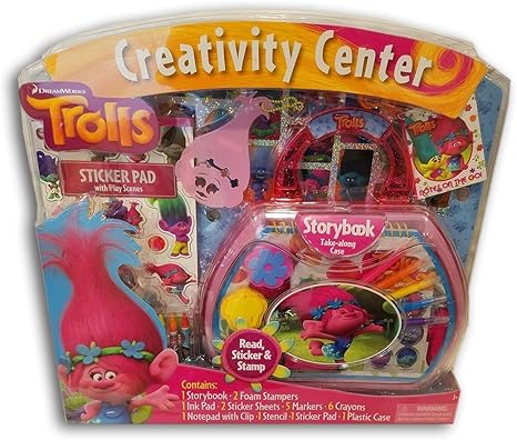 Amazon.com: Dreamworks Trolls Creativity Center - Read, Sticker & Stamp ...