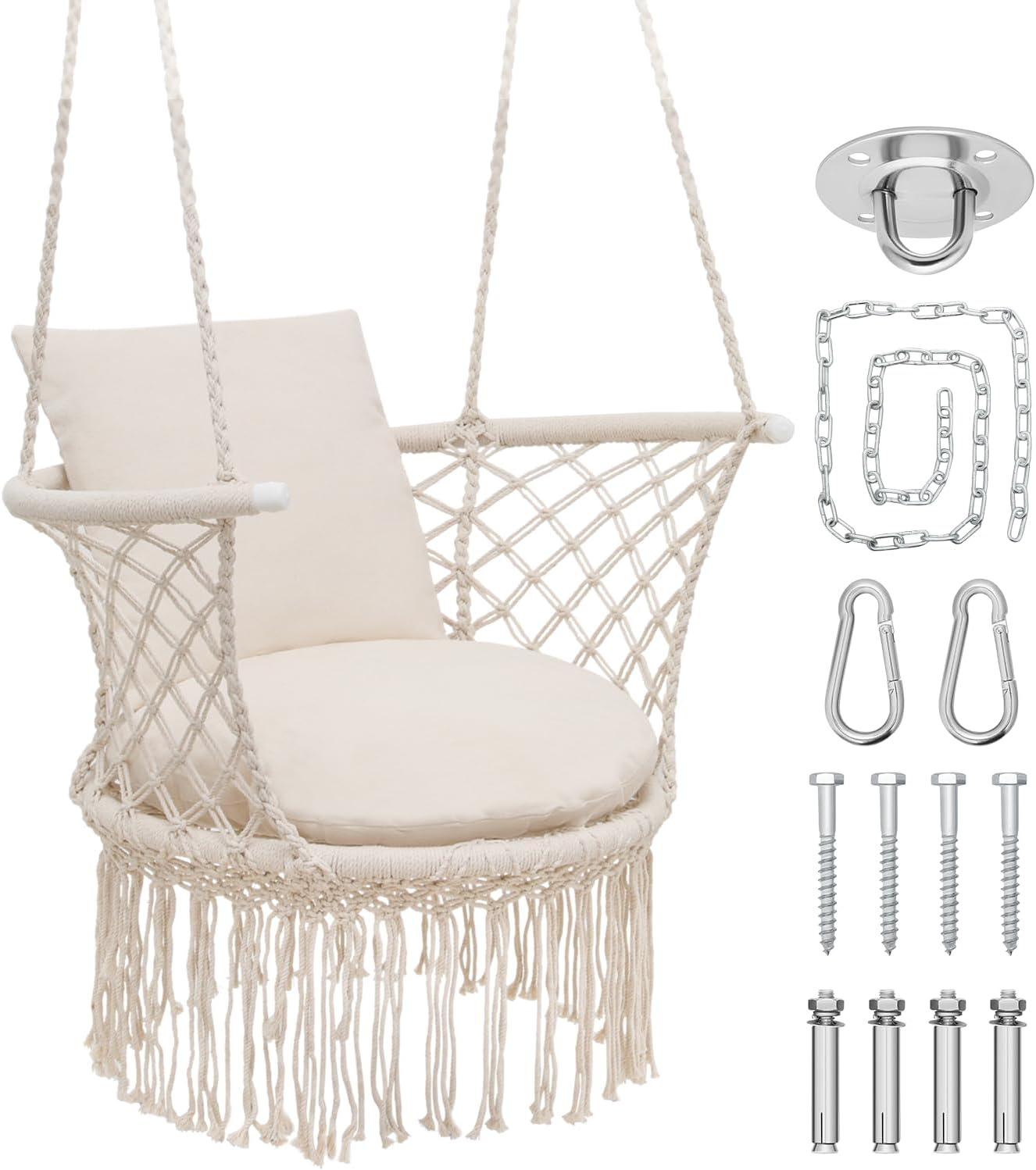 Amazon.com: VEVOR Hanging Hammock Swing Chair, 330 lbs Capacity ...