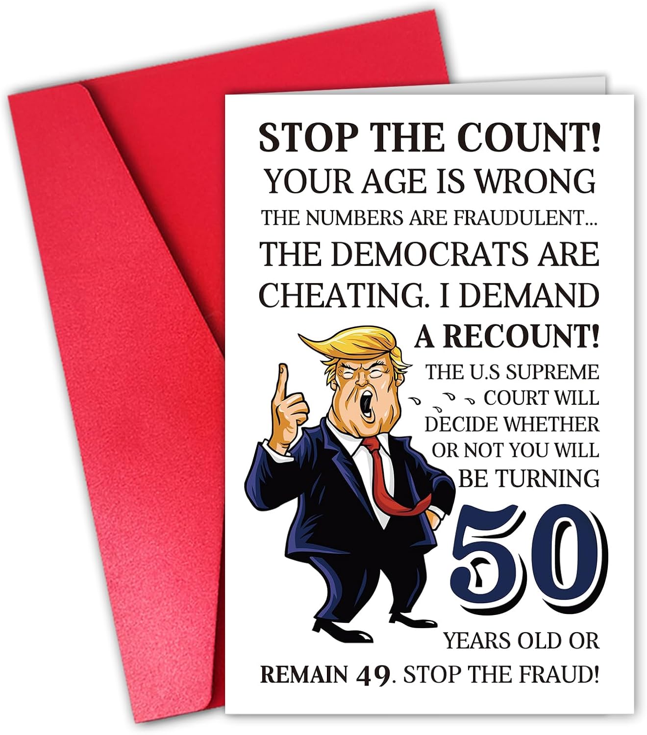 Amazon.com : CSMOSJgreetings Funny Trump 50th Birthday Card for Man ...