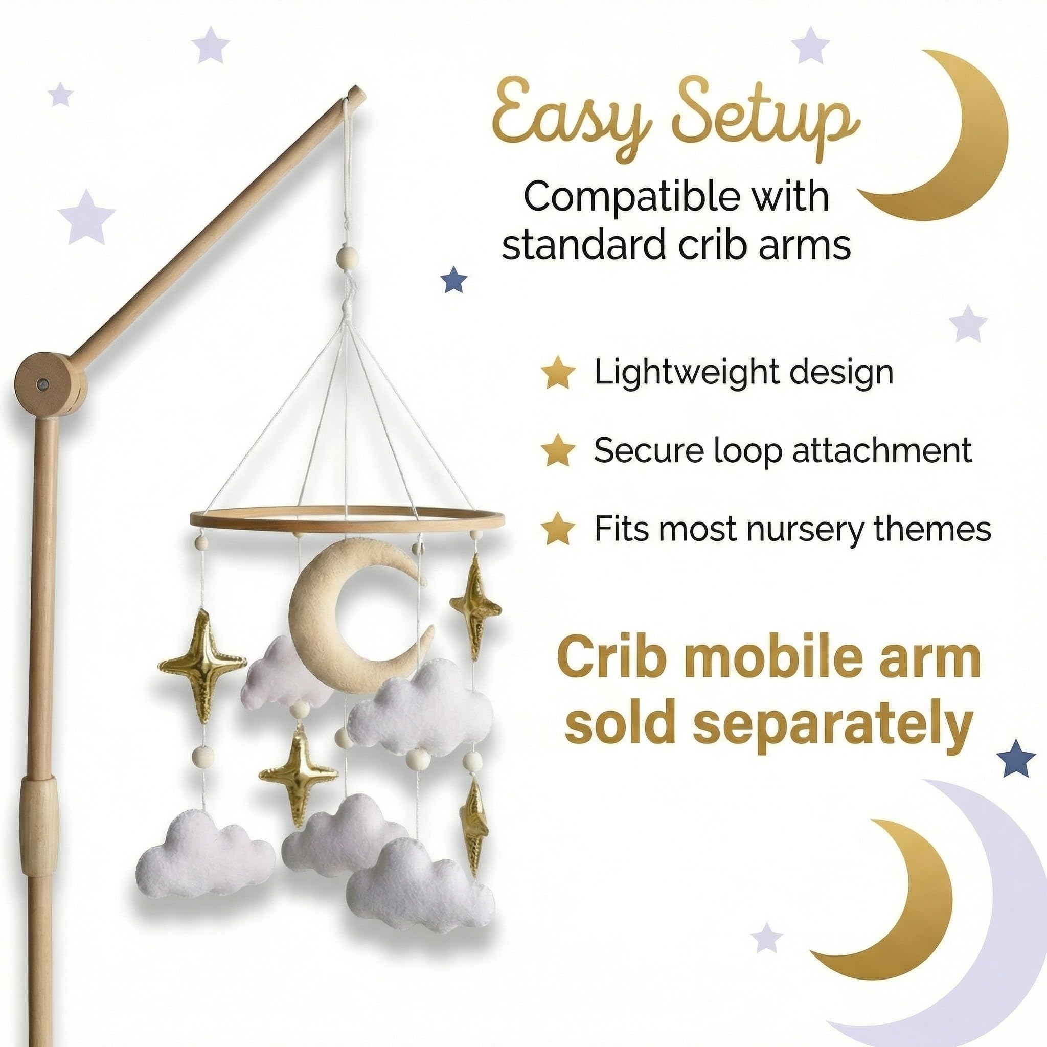 Snapklik.com : Emmnnic Baby Mobile For Crib - Handmade Modern Boho Baby ...
