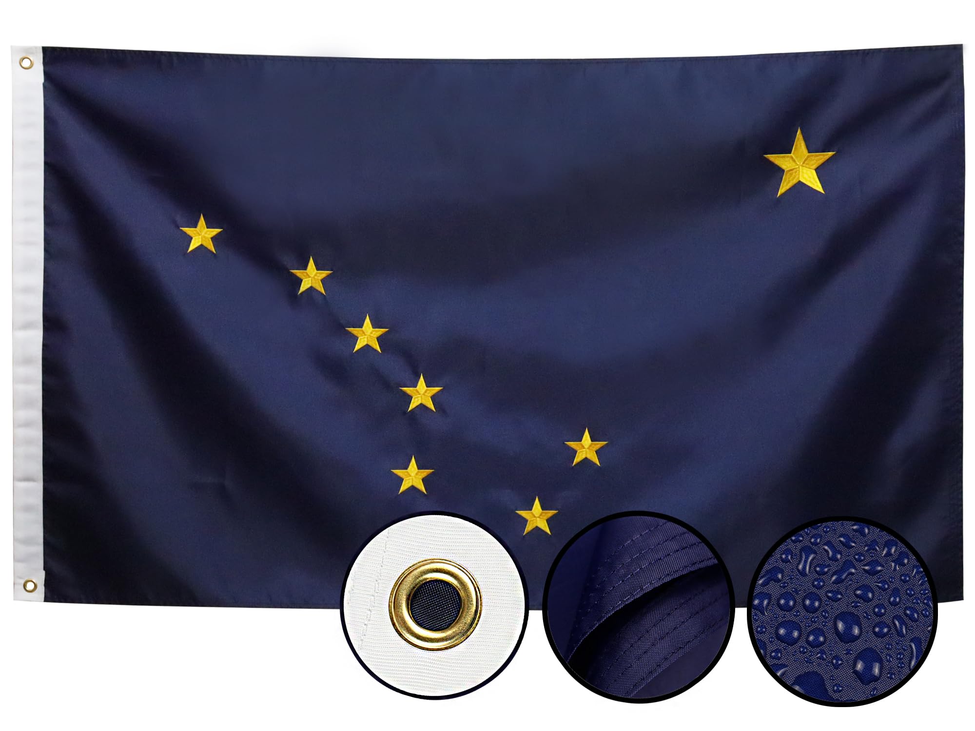 Amazon.com : Double Sided Alaska State Flag 3x5 Outdoor Made In USA The ...