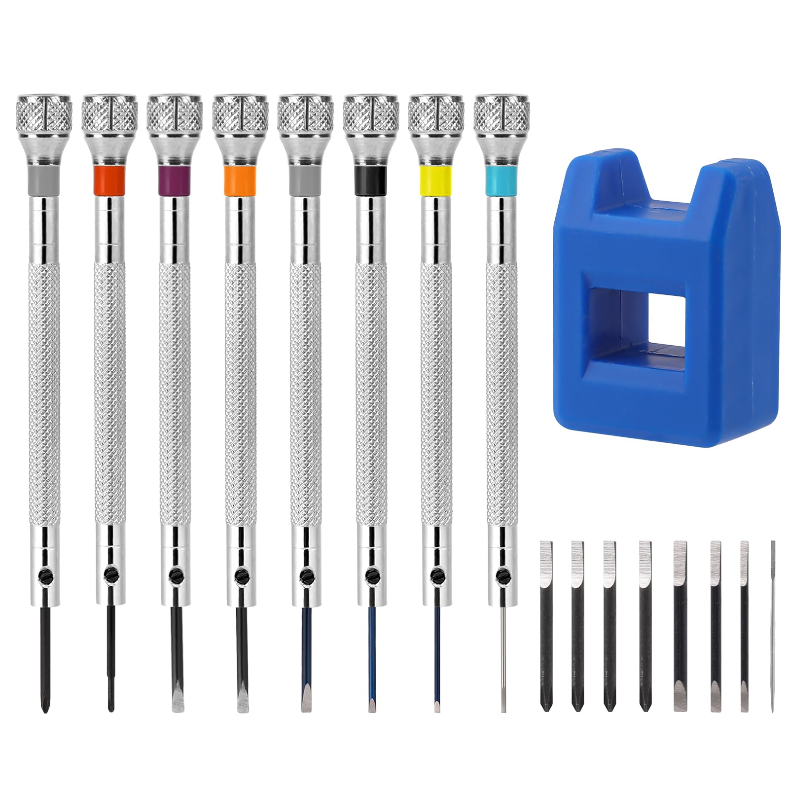 8PCS watchmaker screwdriver set with demagnetizer 0.6-2.0 mm Precision ...