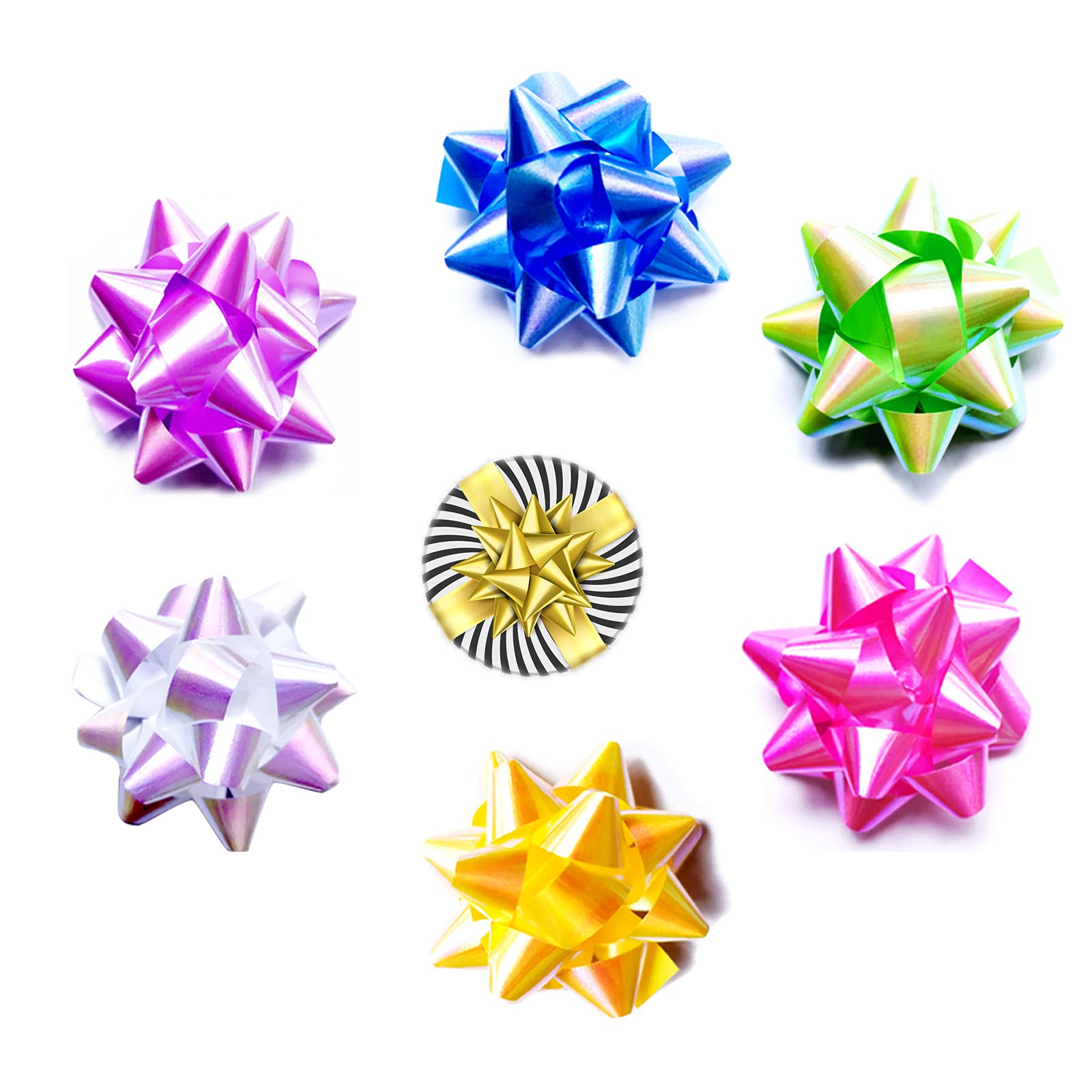 Amazon.com: 2.5" inches 60pcs Rainbow Mini Gift Bow for Present Holiday ...