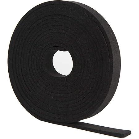 Neoprene Foam Strip Roll by Dualplex, 1" Wide x 10' Long x 1/16" Thick, Weather Seal High ...