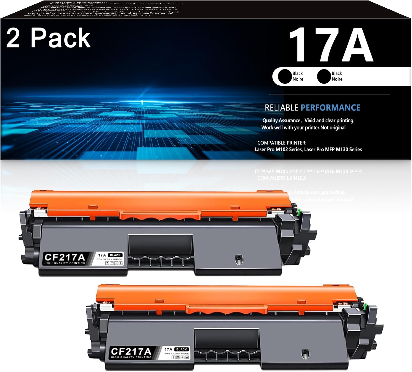 Amazon.com: 17A CF217A Toner Cartridge 2 Pack with CHIP, 17A High-yield ...