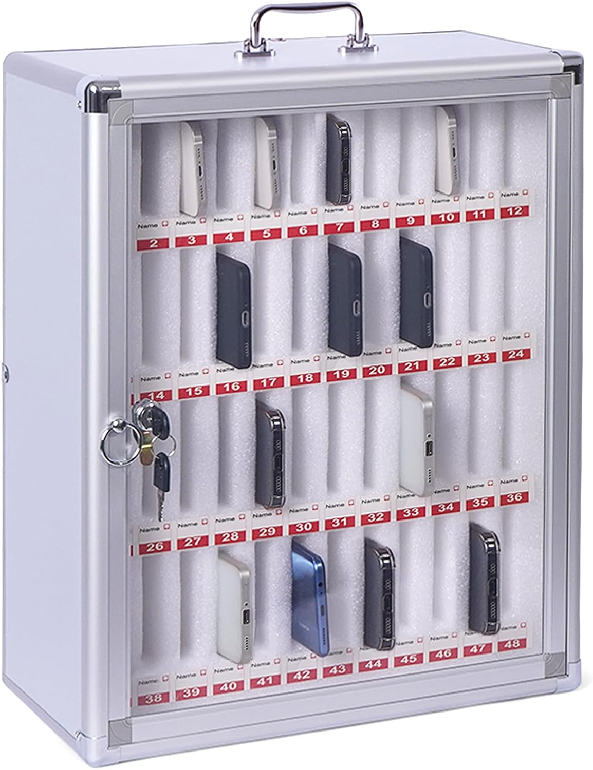 Amazon.com : AIWFL 48 Slots Cell Phone Locker Aluminum Alloy Pocket ...