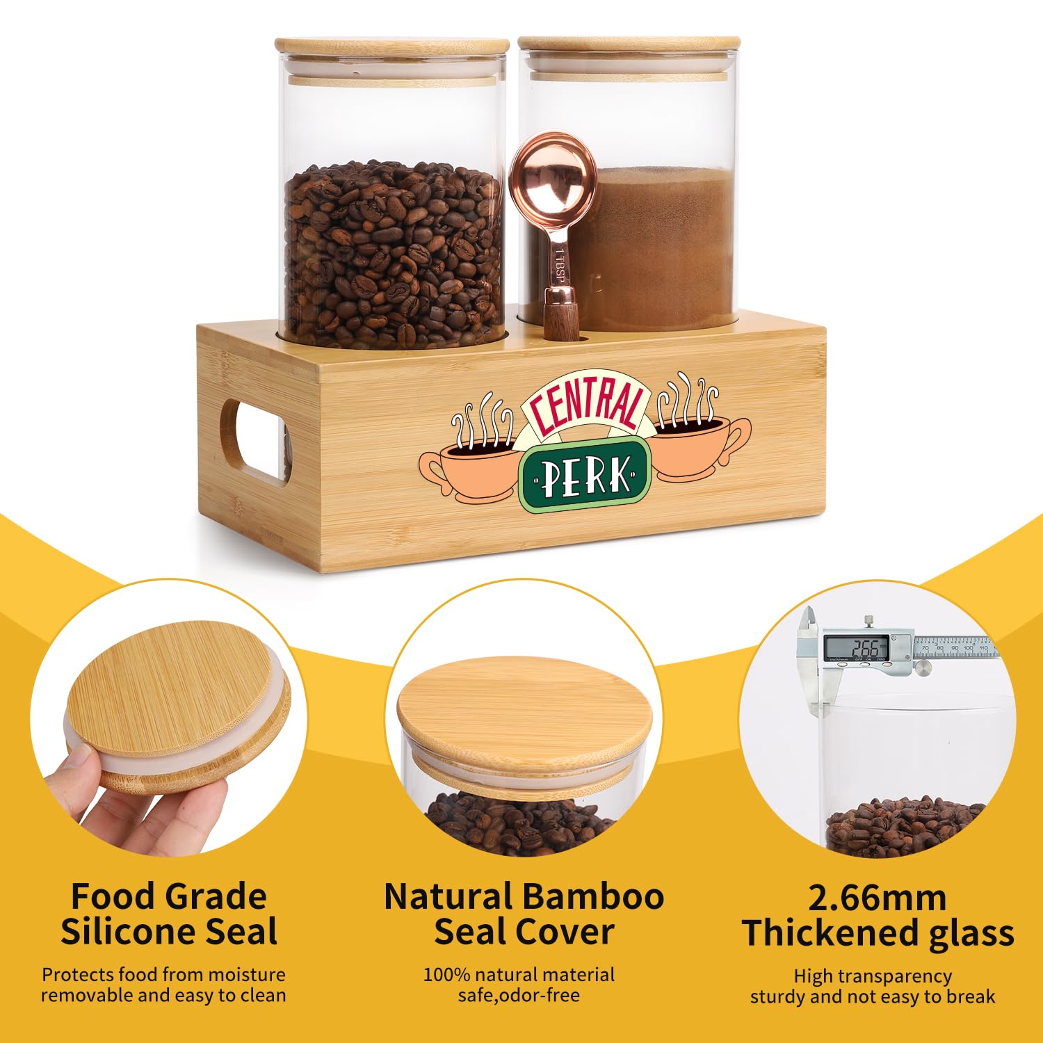 Friends Glass Coffee Container for Ground Coffee, Friends TV Show ...