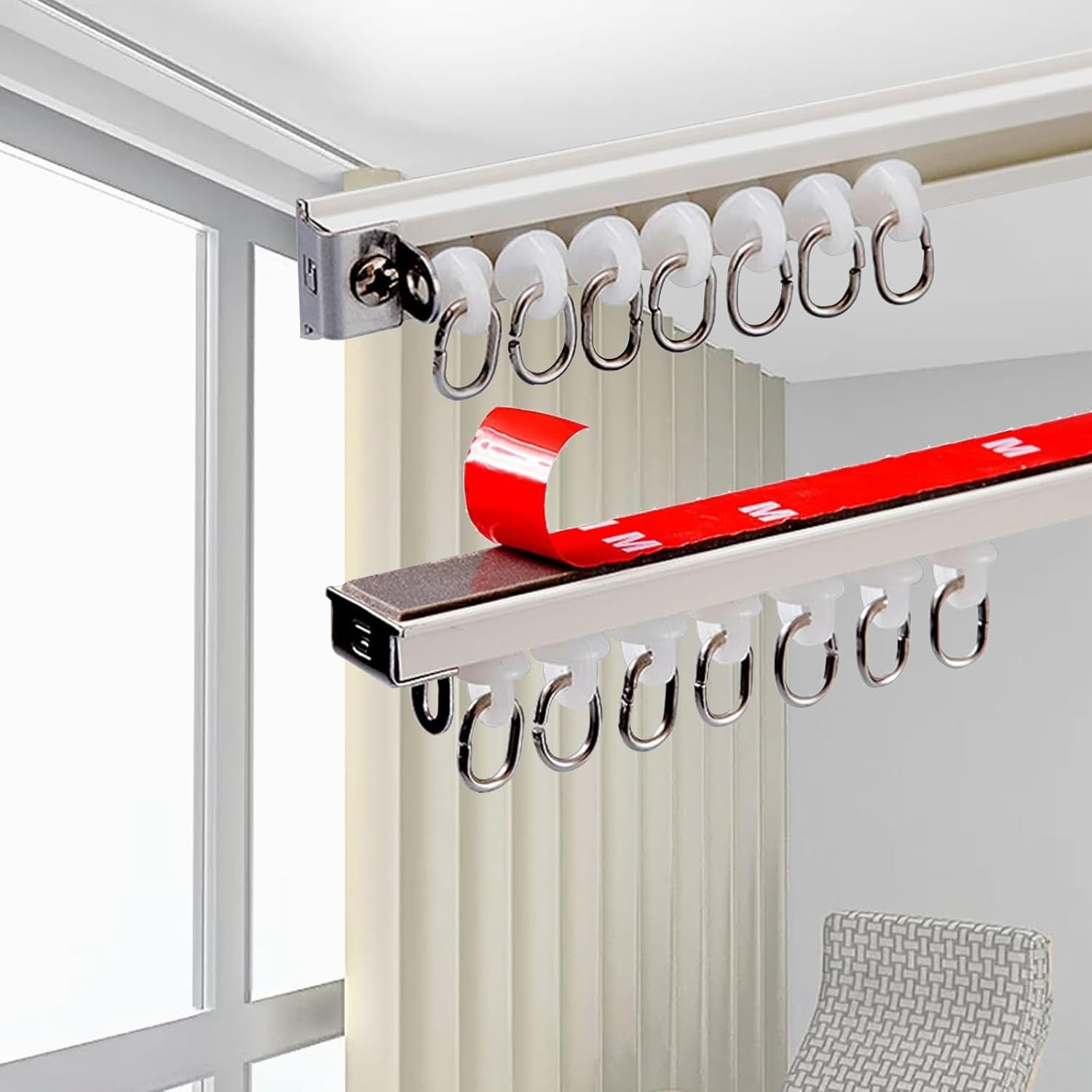 Amazon.com: Adhesive Curtain Track Ceiling Or Wall Mount, Ceiling Track ...