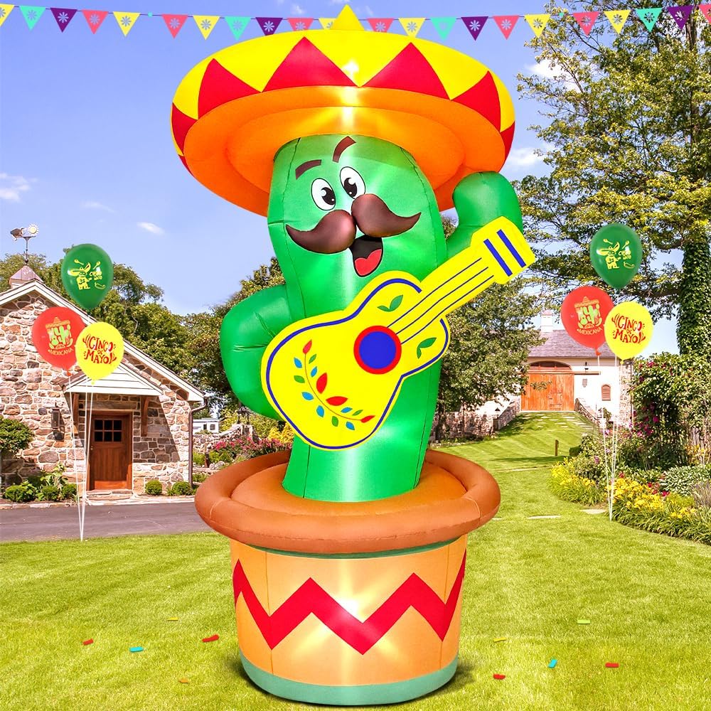 Amazon.com: KOOY 8 FT Cinco De Mayo Inflatables Outdoor Decorations ...
