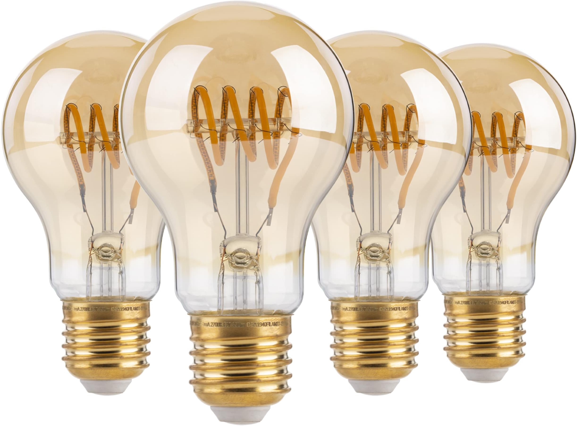 FLSNT Dimmbar Edison E27 LED Warmweiss, ST58 Superdünne LED Spiral ...