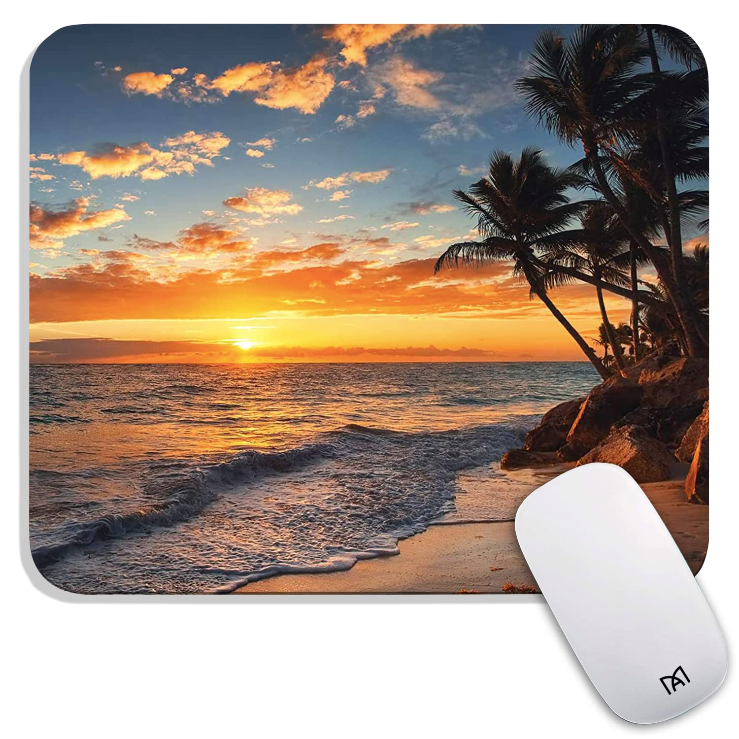 Amazon.com: Armanza Square Mouse Pad Beach Sunset, Personalized Premium ...