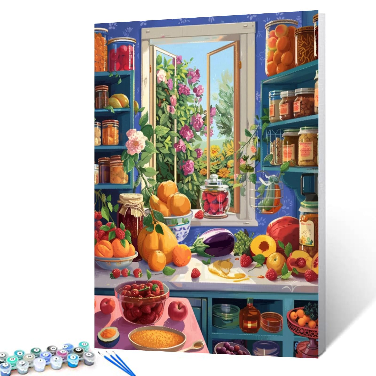 Amazon.com: Colorful Kitchen Scene Paint by Numbers for Adults Fruit ...