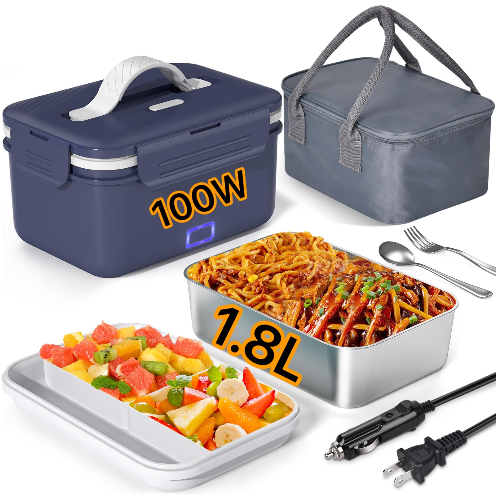 Amazon.com: Akhia 100W Fast Heated Lunch Box 1.8L Electric Lunch Box ...