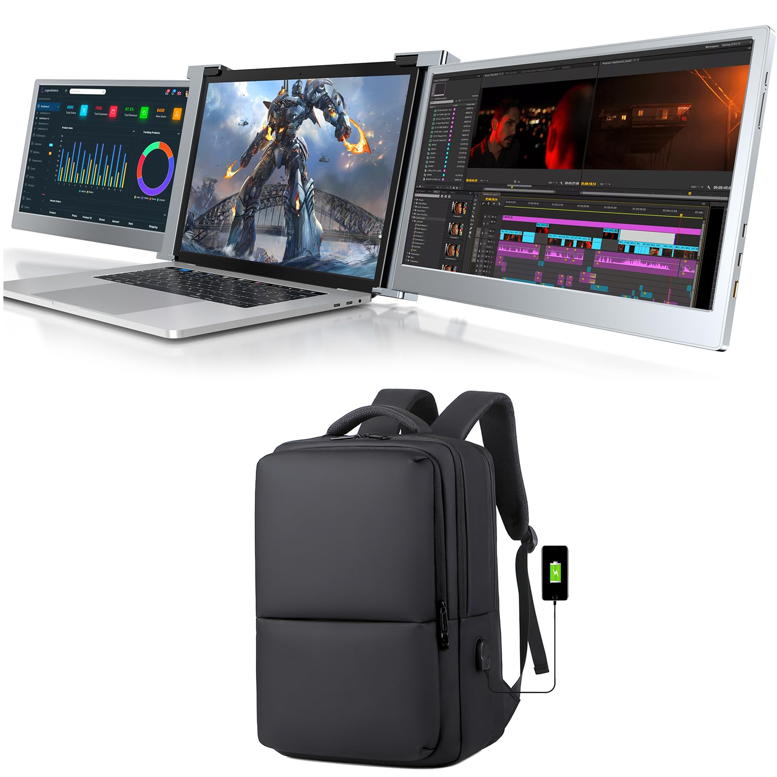 Amazon.com: LIMINK S19 Portable Triple Monitor with LIMINK Travel ...