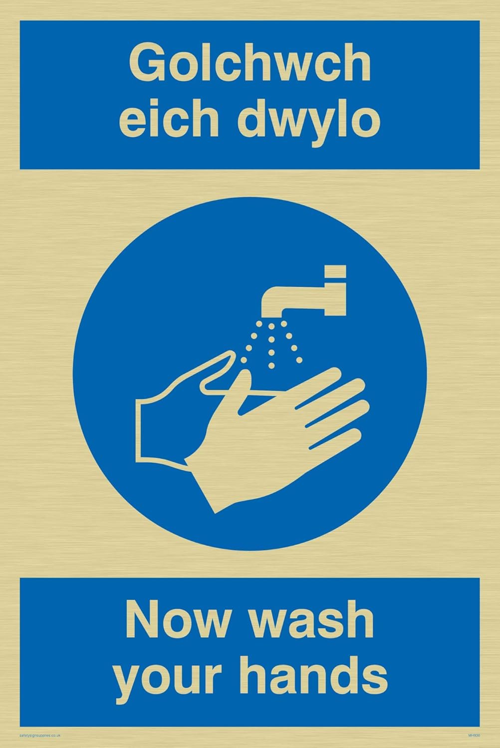 Viking Schilder mh930-a4p-g "golchwch Eich dwylo/NOW WASH YOUR HANDS ...