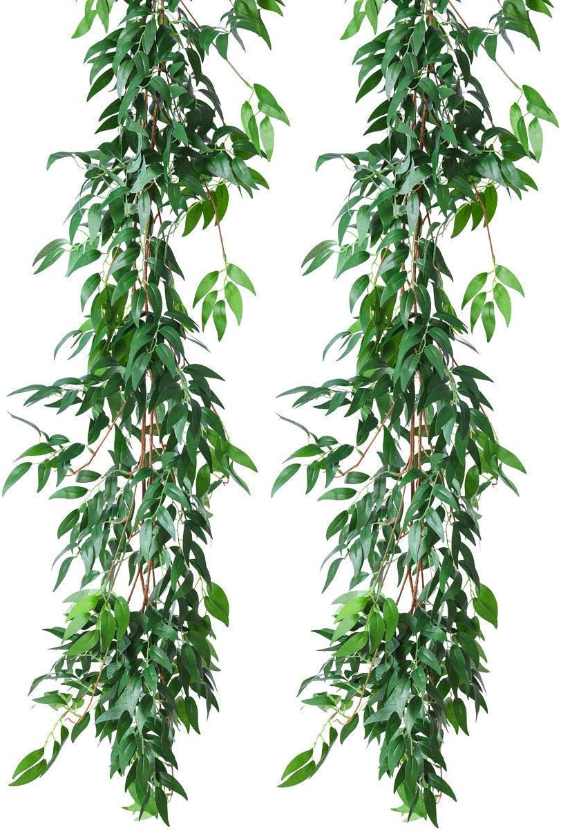 Amazon.com: NANSSY 2 Pack Greenery Garland, Willow Greenery Garland ...