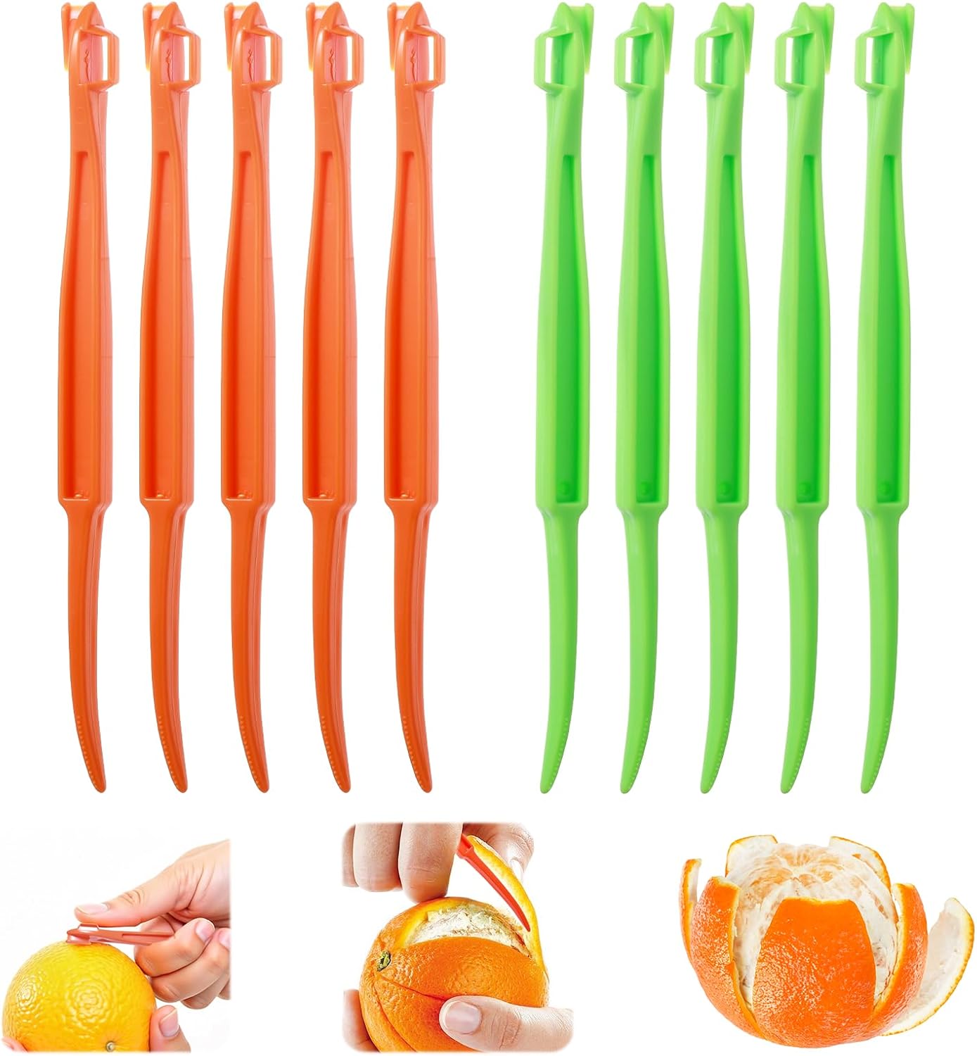 10 Pcs Orange Peeler Tool, Easy peelers, 15.8cm Length Citrus Peel ...