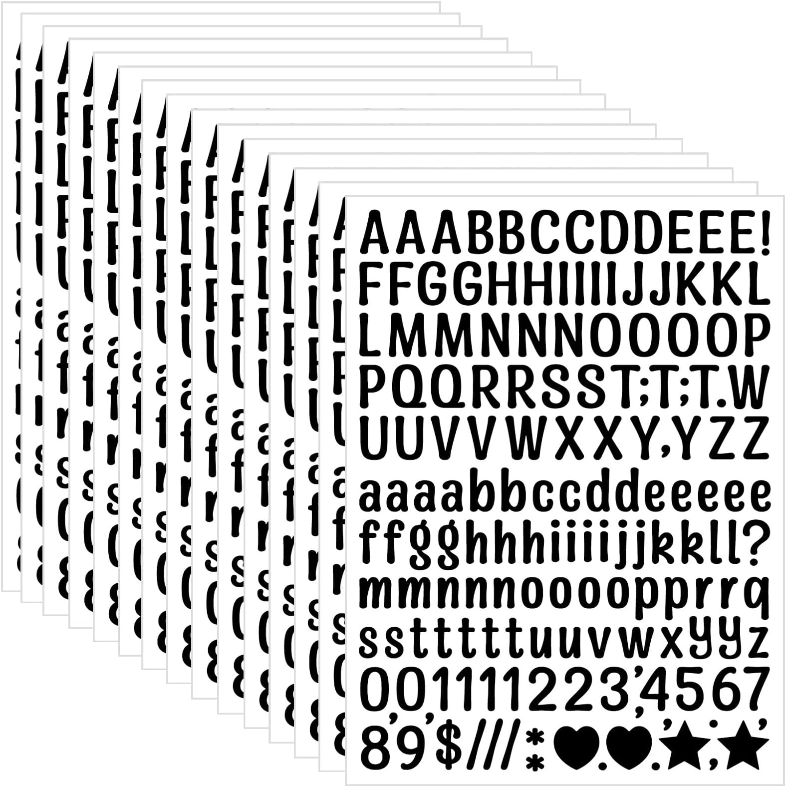 Amazon.com: 10 Sheet Small Letter Stickers, 1/2 Inch Self Adhesive ...