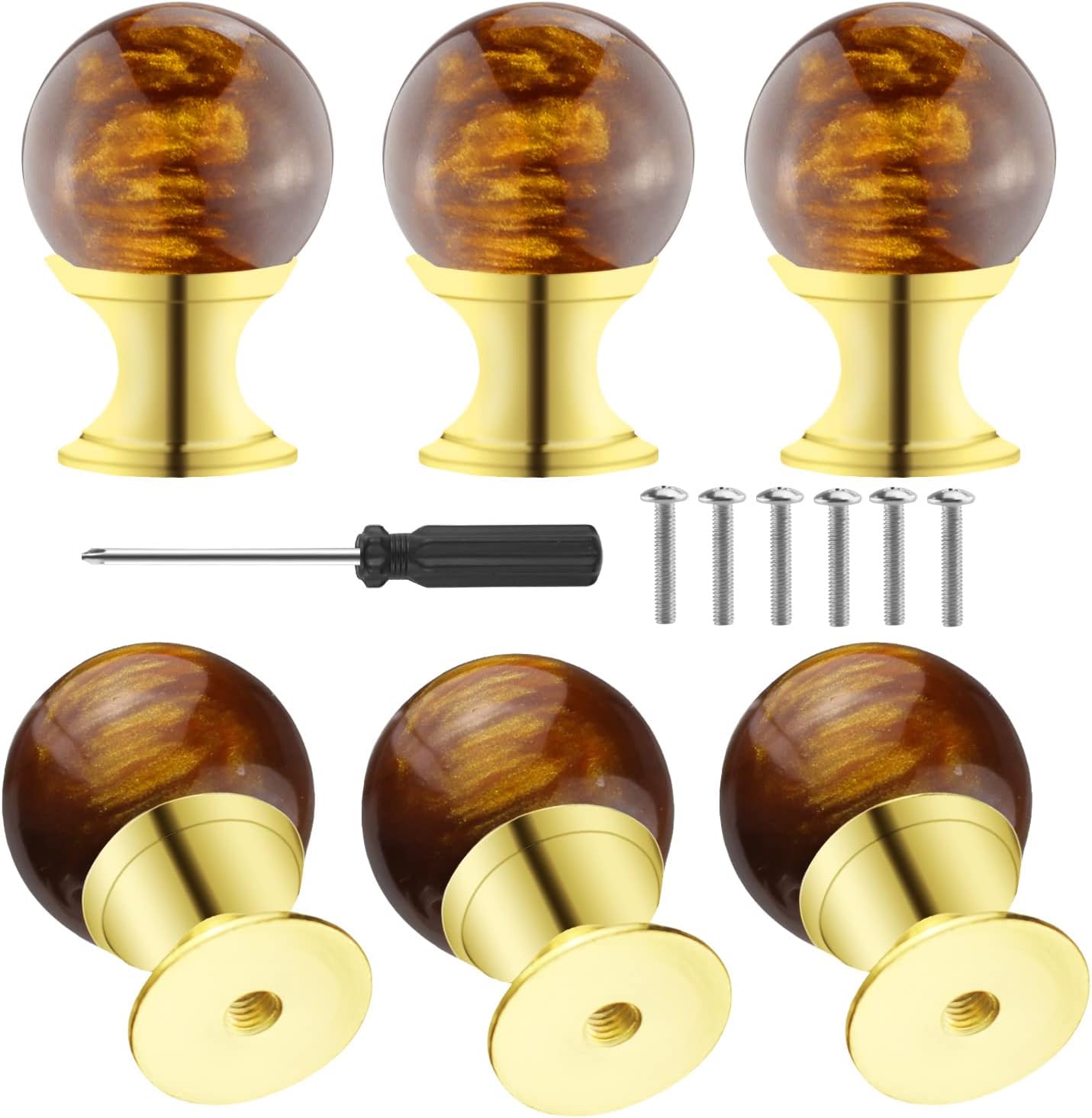 YYWEi 6 pcs Pomelli per Mobili, Pomelli Cassetti, Rotonde Maniglie per ...