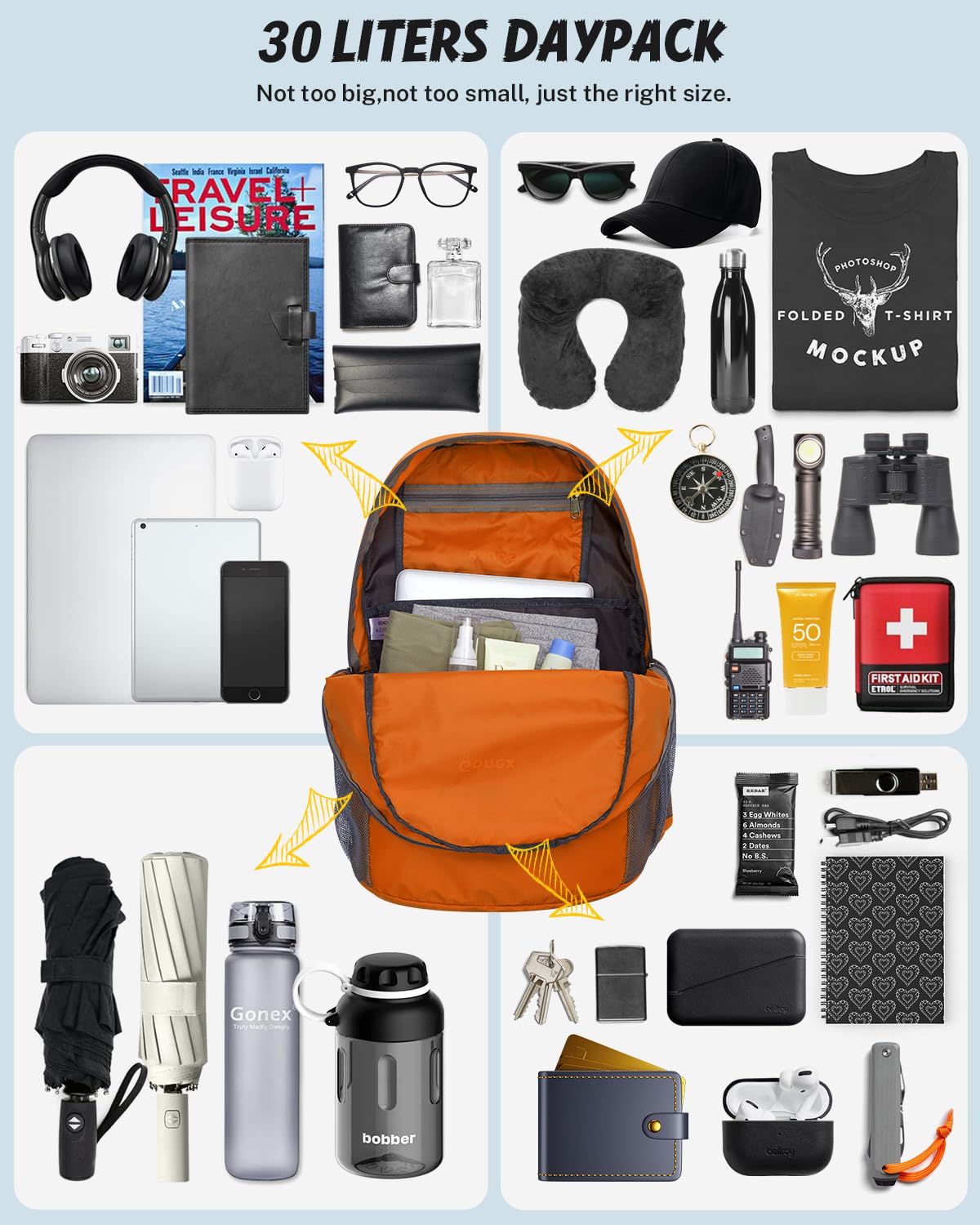 Snapklik.com : Gonex Ultra Lightweight Packable Daypack Handy Foldable ...