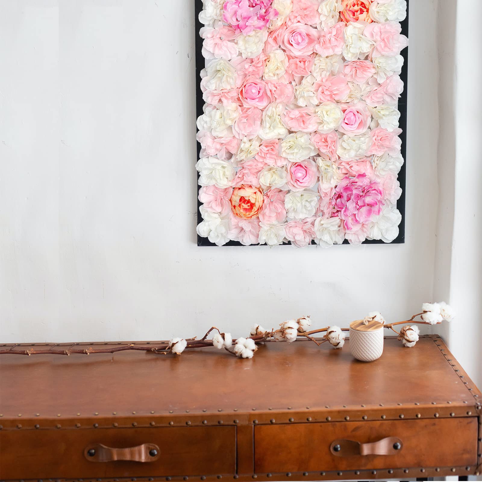 LIUCOGXI 6 PCS Artificial Flower Backdrop Artificial Flower Wall Panels ...