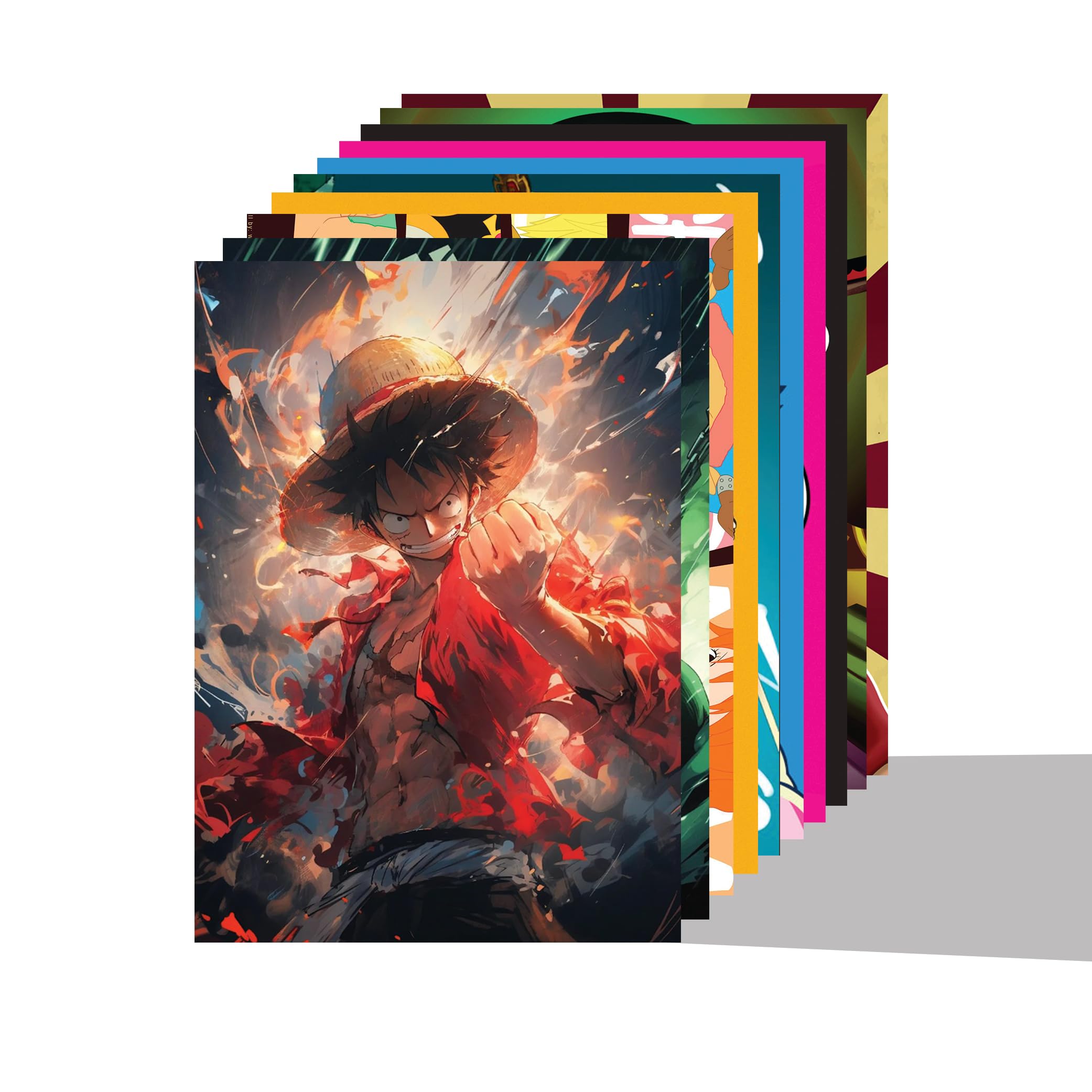 AROA Set of 10 One Piece Anime Wall Stickers Wall Decor Poster for Room ...