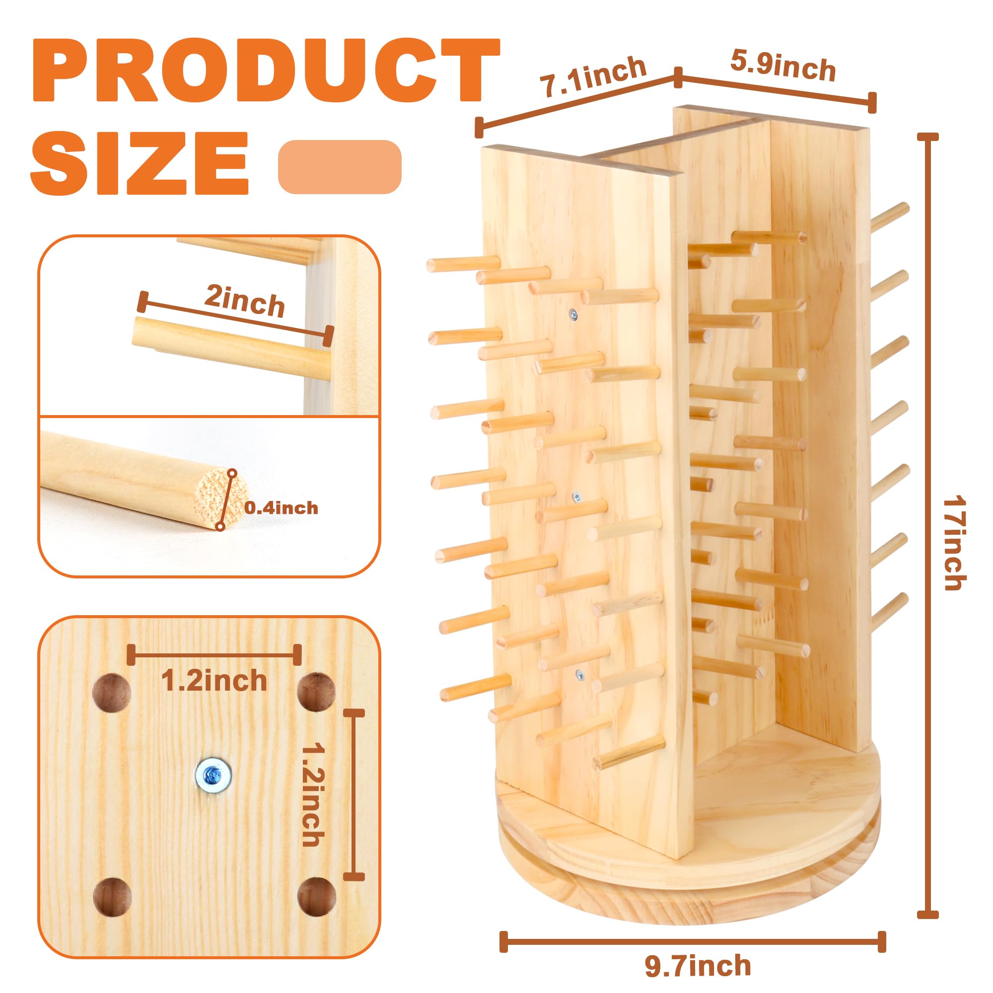 Snapklik.com : 98 Spools Thread Holder, 360 Rotating Embroidery Sewing ...
