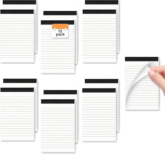 Notizblock A7 12 Stück, Notizblock Klein A7 Liniert Mini Schreibblock ...