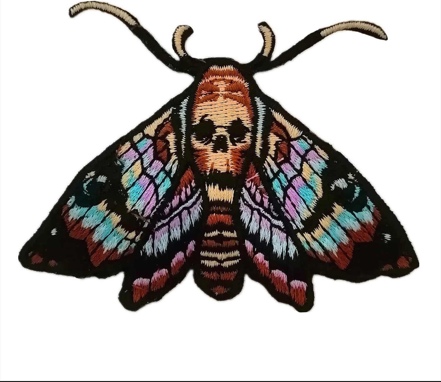 Amazon.com: CHBROS Skull Moth Embroidered Patch Applique Iron on ...