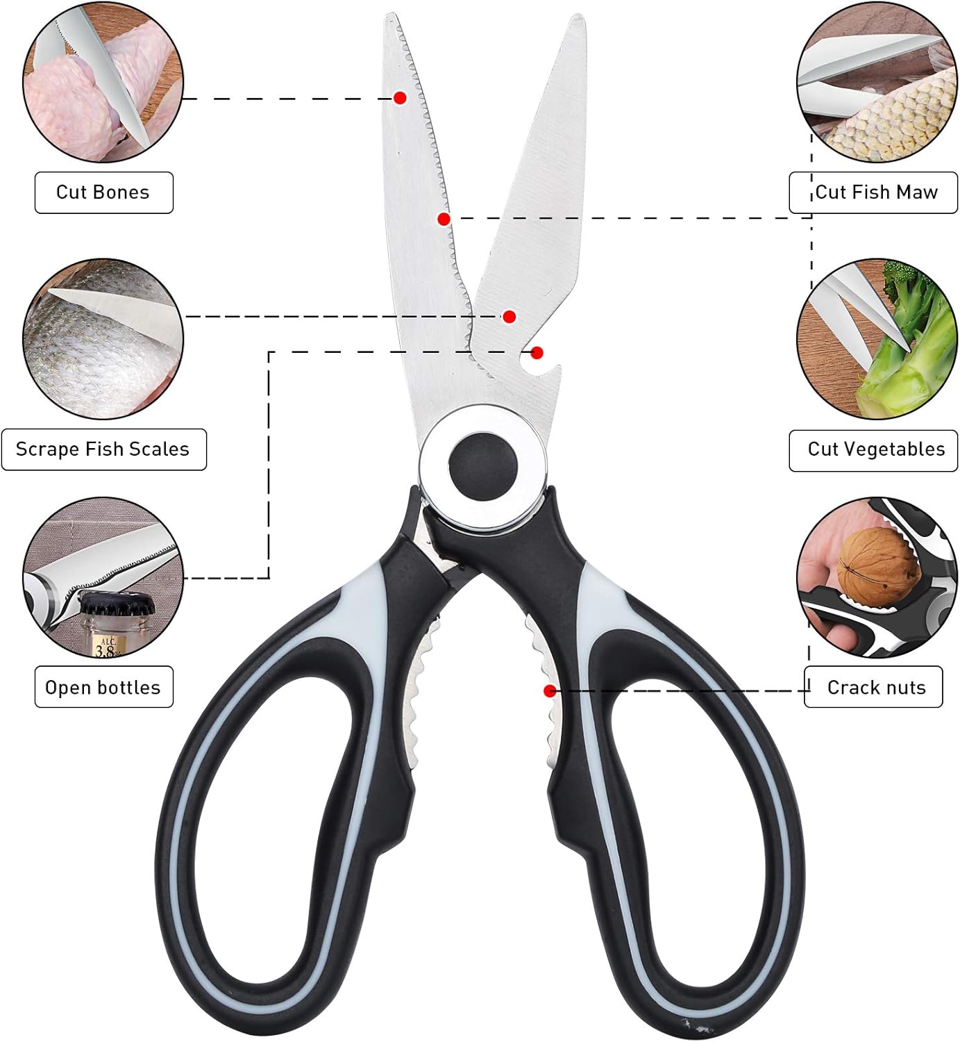 Heavy Duty Kitchen Scissors – Stay Sharp Scissors Multipurpose Utility ...