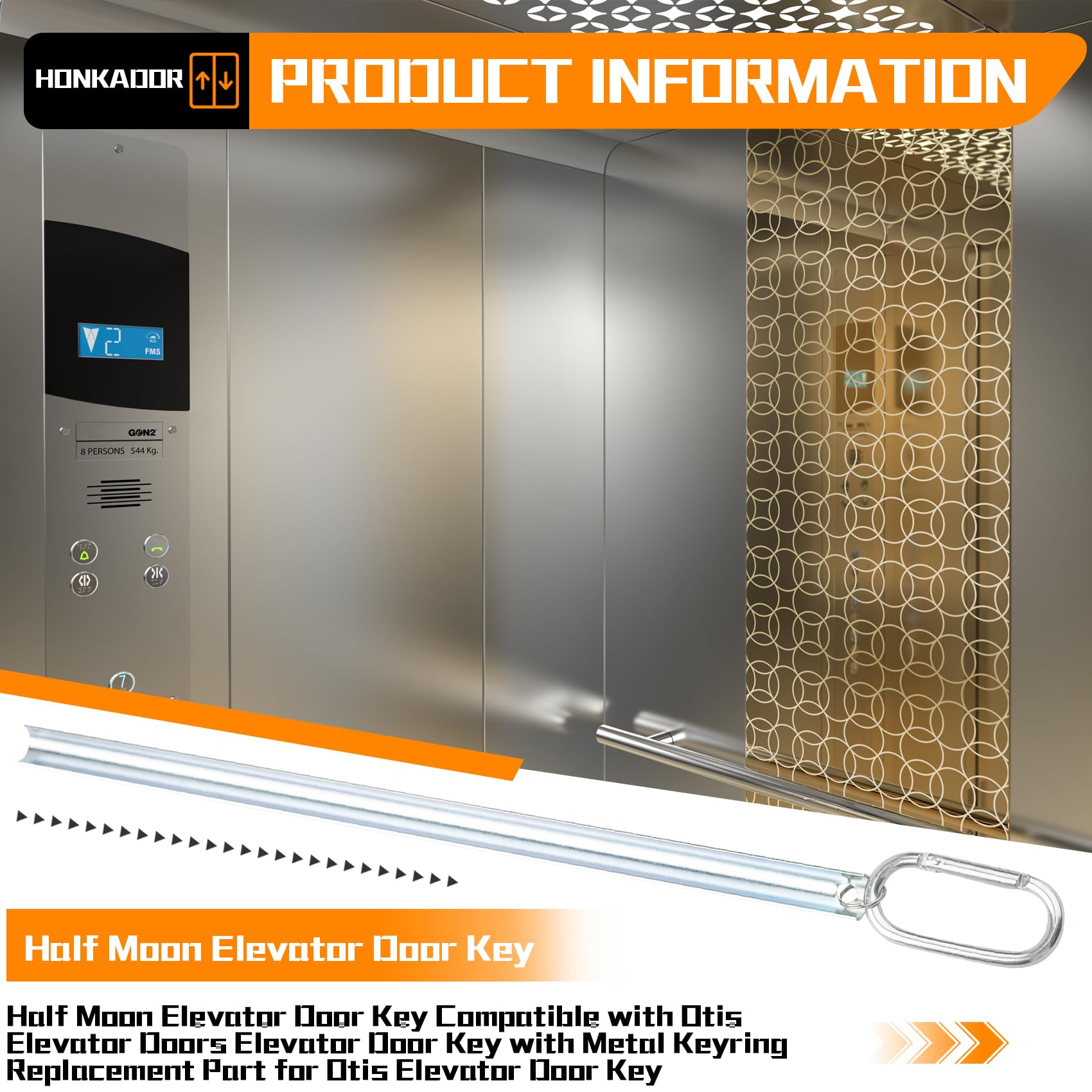 Snapklik.com : 2 Pack Half Moon Elevator Door Key Compatible