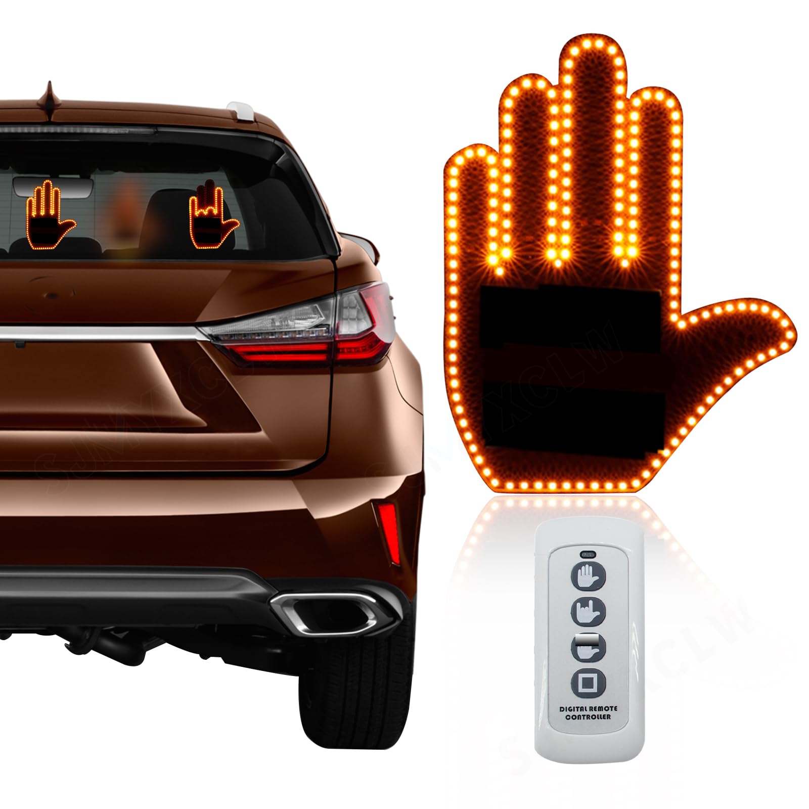 Amazon.com: SJMYXCLW Gesture Finger Light for Car, Road Rage Led Sign ...