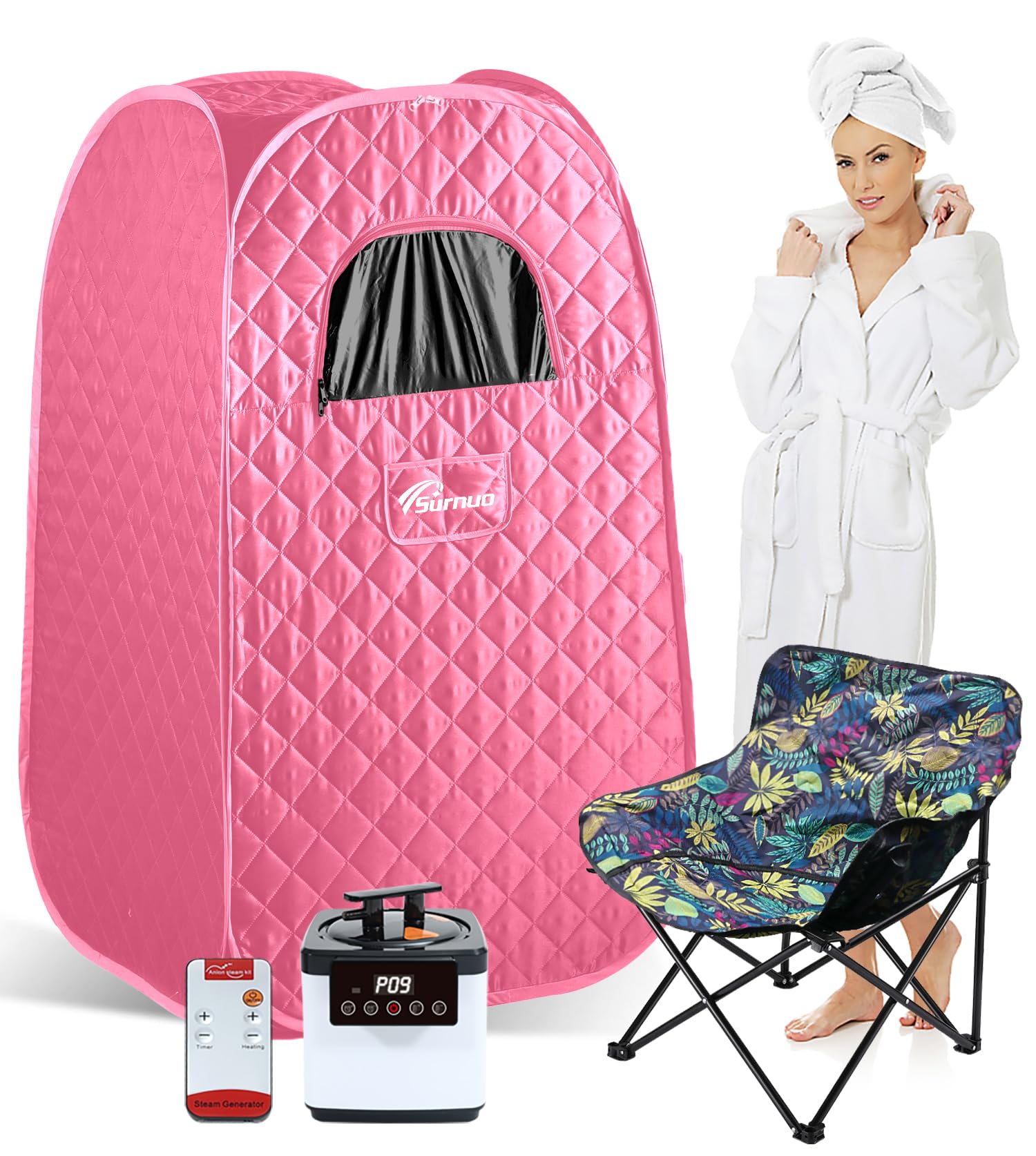 Surnuo Large Portable Steam Sauna for Home Spa, Single Person Personal ...