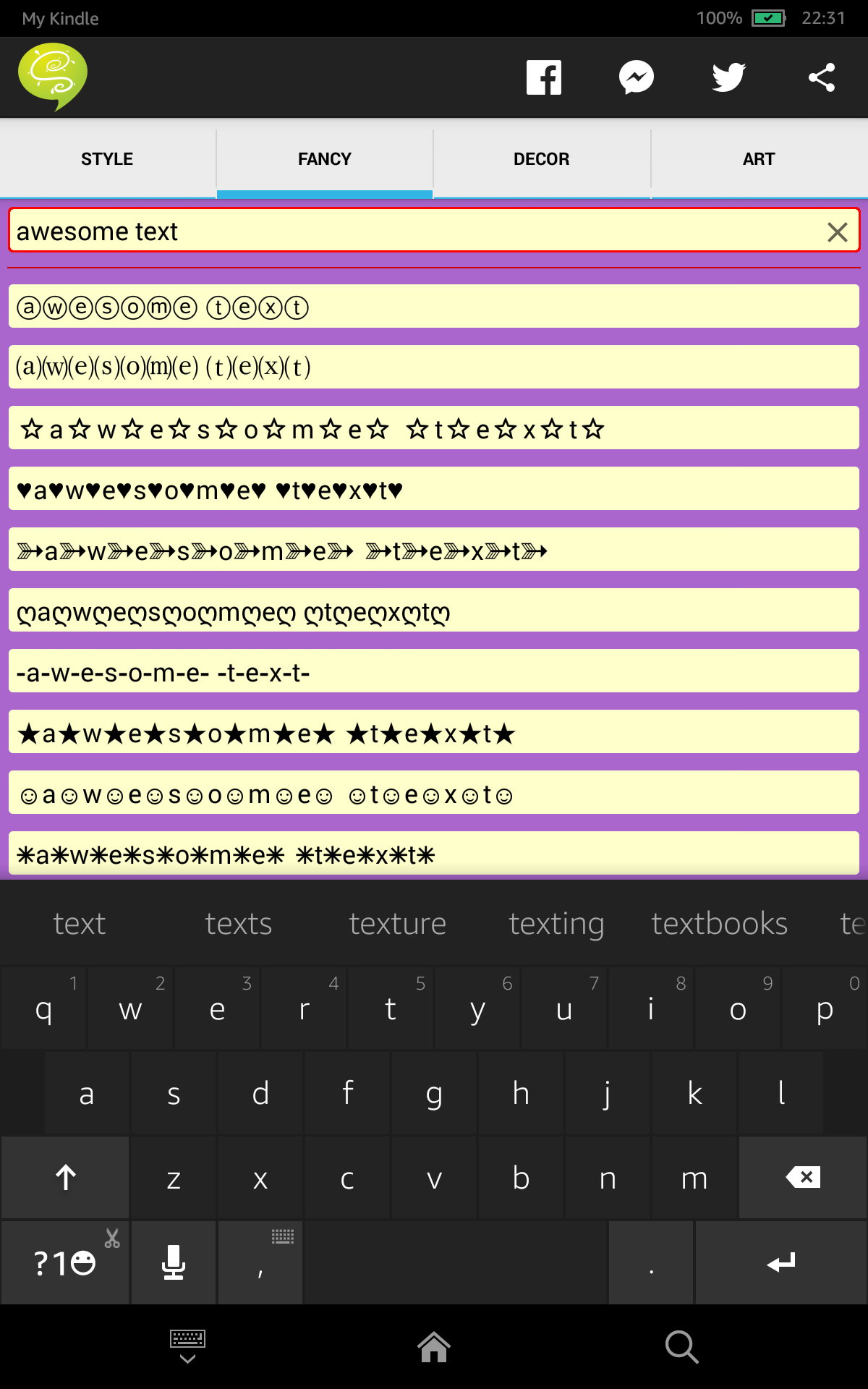 Stylish & Fancy Text Generator for Chat & Social apps - App on Amazon ...