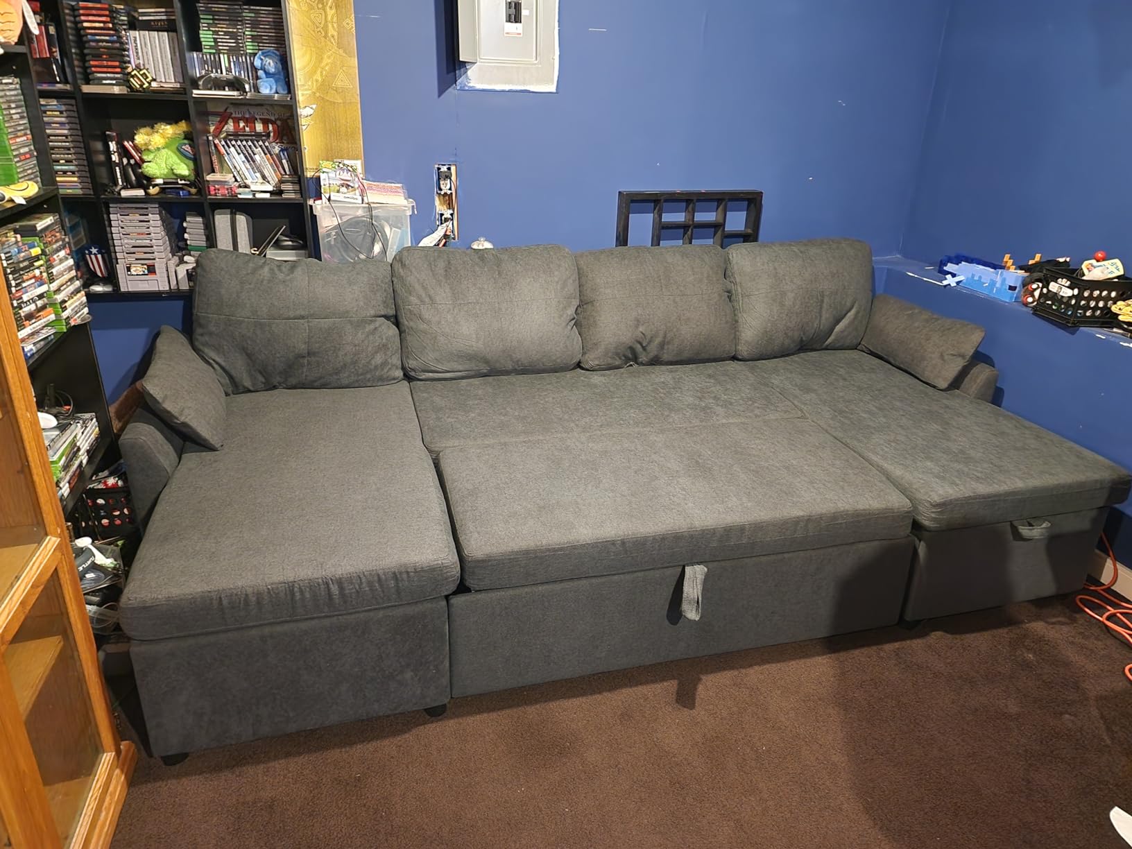$27/mo - Finance Sleeper Sofa, 110 inch Overisze - 2 in 1 Pull Out Bed ...