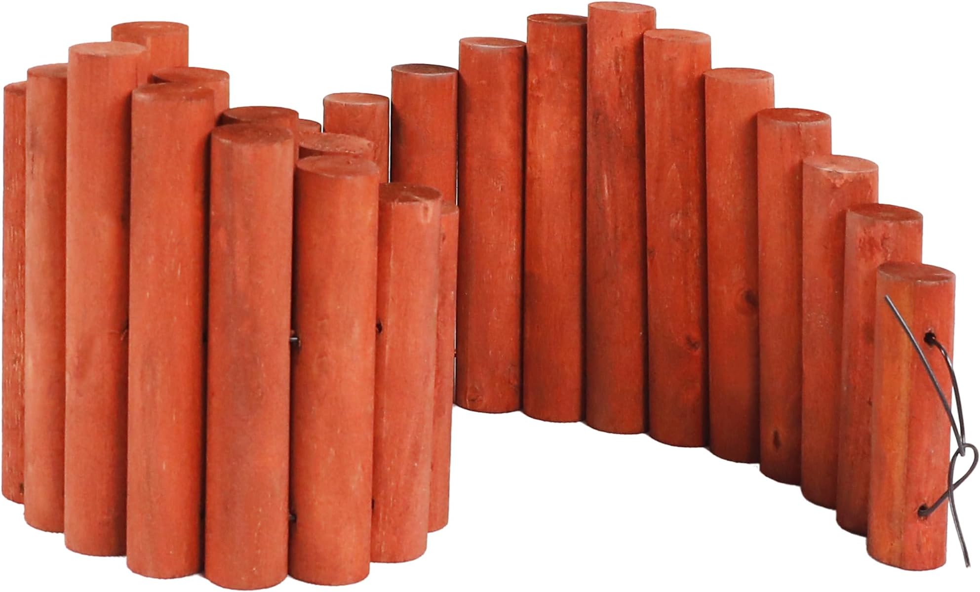 Amazon.com : Worth Garden Log Rolls Edging - Wooden Short Fence Border ...