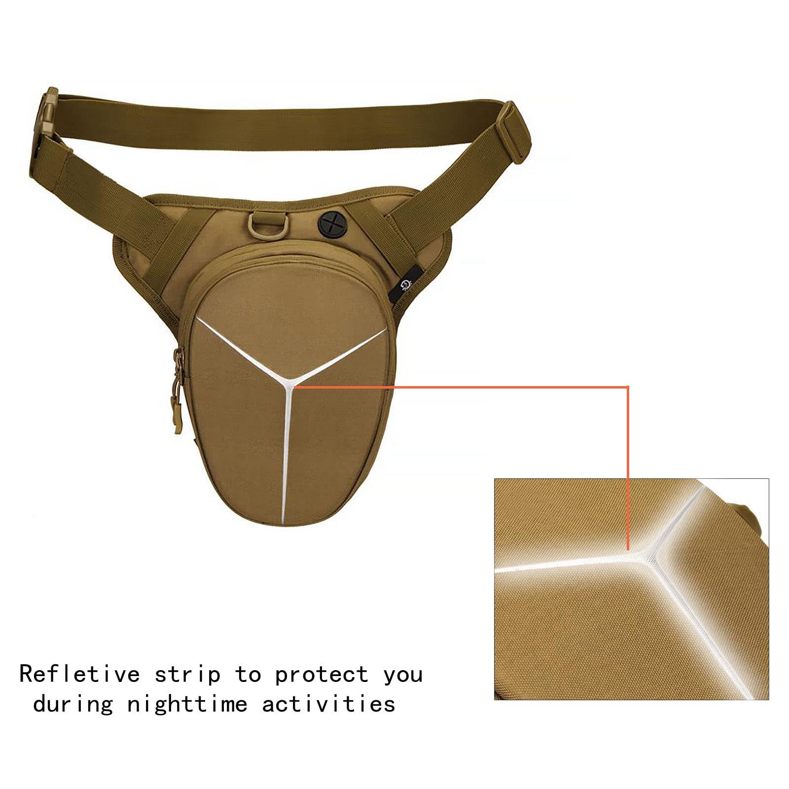 Snapklik.com : Hdlsina Drop Leg Bag Hard Shell Reflective Stripe Waist ...