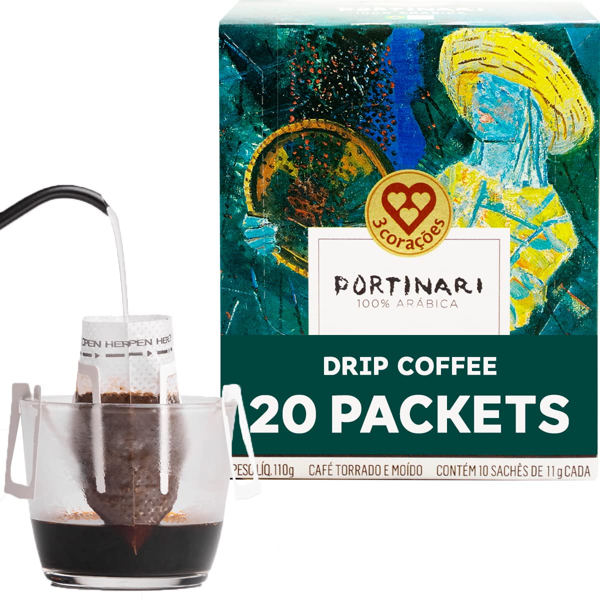 Amazon.com: 3 CORAÇÕES Portinari Drip Coffee - Authentic Brazillian ...