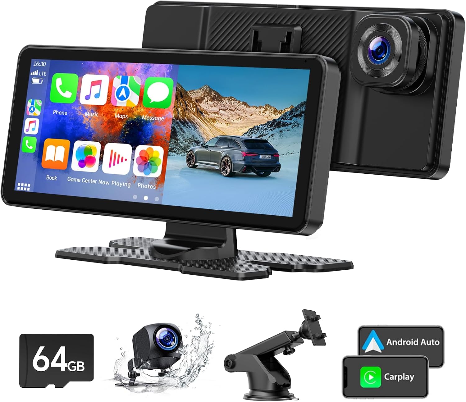 Amazon.com: LAMTTO 6.86" Portable Wireless Car Stereo Receiver Carplay ...
