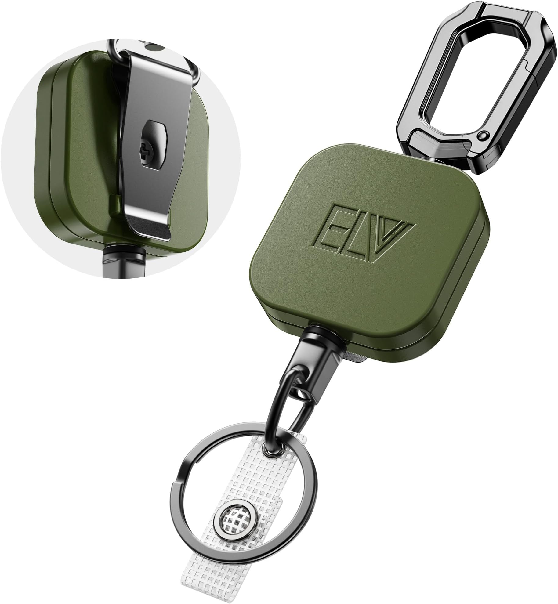 Amazon.com : MDSXO Retractable Keychain Heavy Duty 2 Pack Badge Reels ...