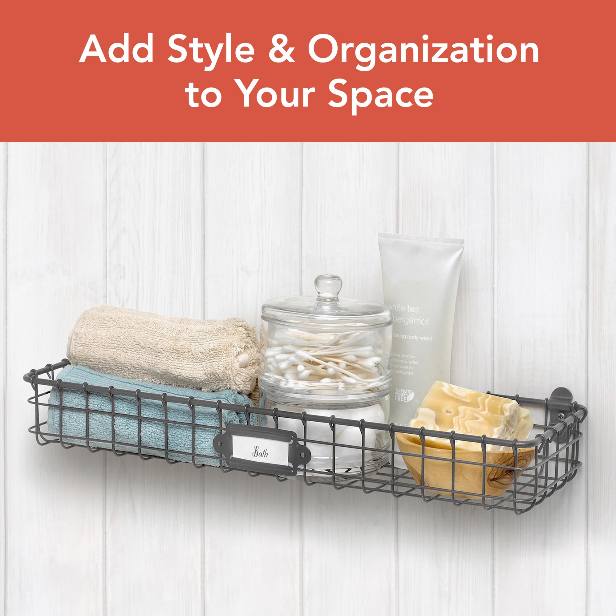 Snapklik.com : Spectrum Bronze Wall Mounted Wire Basket