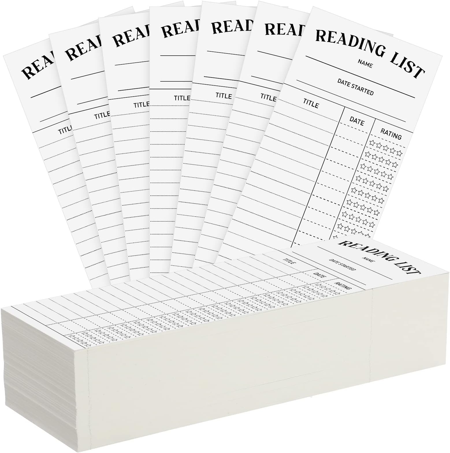 Amazon.com: 50 Pcs Reading List Bookmark Tracker 3x8 Inch Personal ...