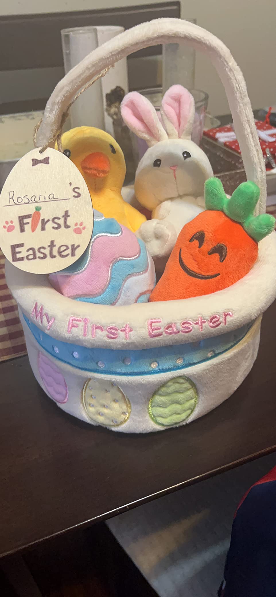 Amazon.com: Baby's First Easter Theme Basket Playset, 5ct Stuffed Plush ...