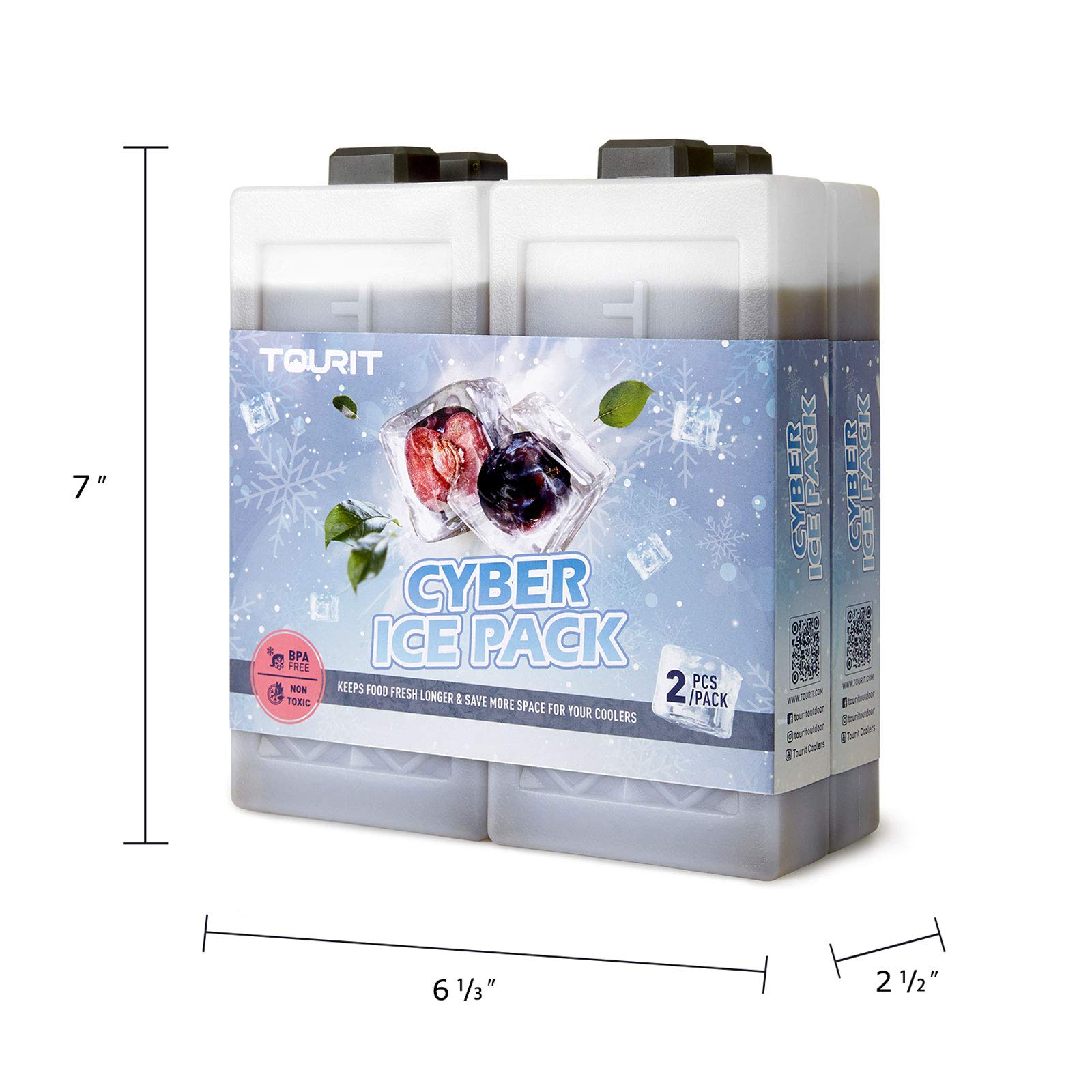 Snapklik.com : TOURIT Reusable Ice Packs For Coolers Long Lasting ...