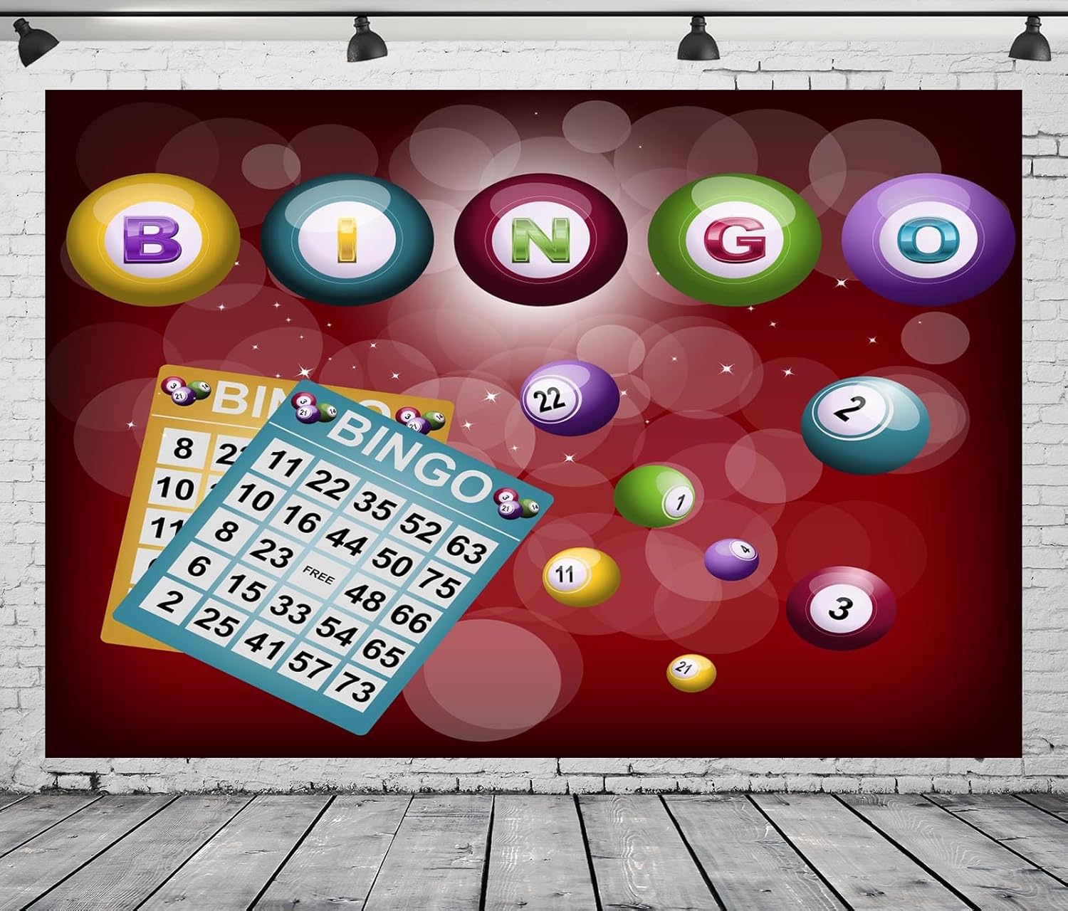 Amazon.com : Loccor 10x6.5ft Fabric Bingo Night Theme Backdrop Game ...