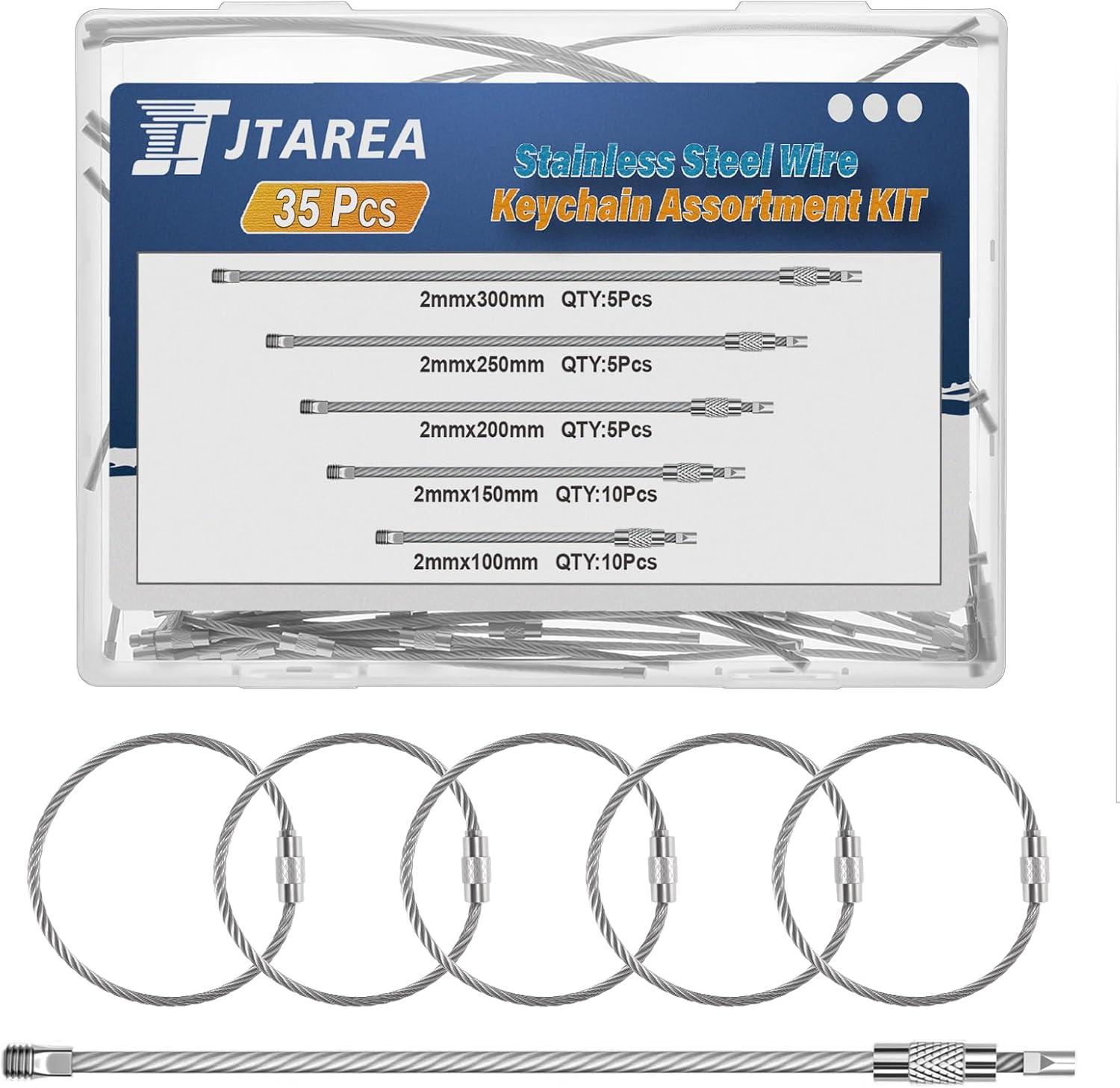Amazon.com: JTAREA 5Values 4 6 8 10 11.8 Inch Stainless Steel Wire ...