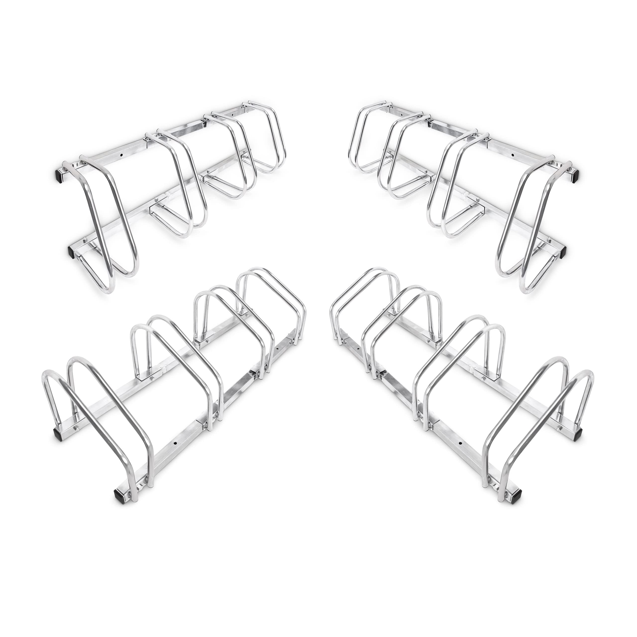 Relaxdays Set of 4, multiple stand for 4 bicycles, for floor and wall ...