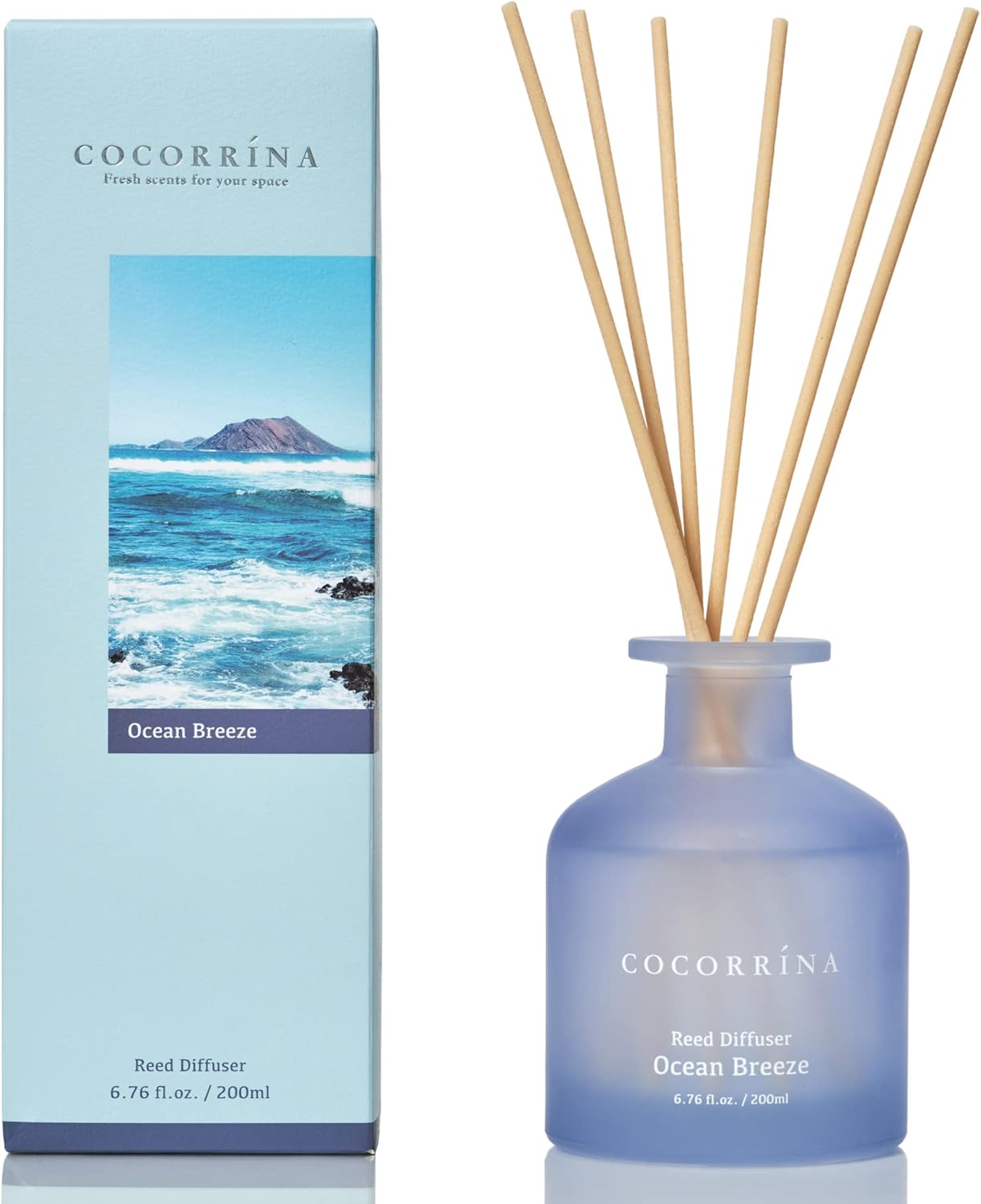 Cocorrína Reed Diffuser Sets - Ocean Breeze 6.76oz Diffuser with Sticks ...